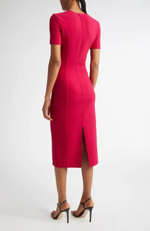 Michael Kors Stretch Wool Midi Sheath Dress