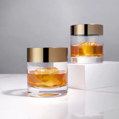 VISKI Irving Crystal Tumblers With Rim Set Of 2