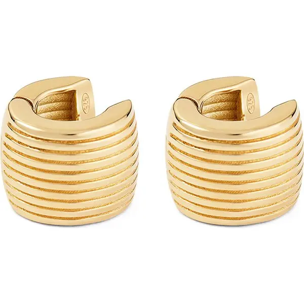 IVI LOS ANGELES Round Aurelia Huggie Hoop Earrings - Yellow Gold