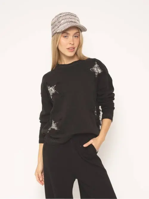 Central Park West Talullah Frayed Star Crew Pullover