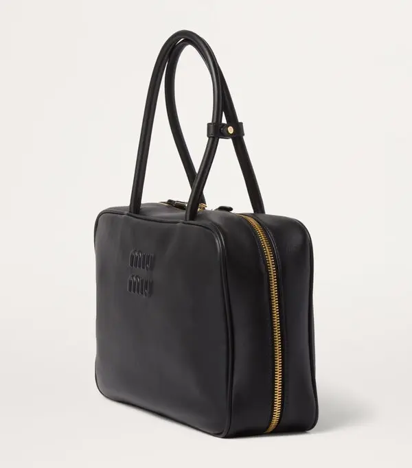 Miu Miu Leather Beau Shoulder Bag - Black