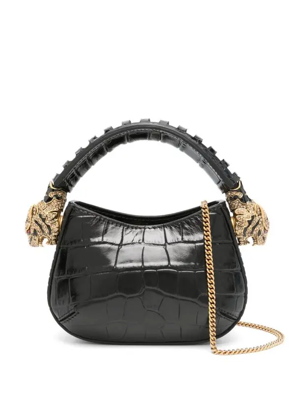 Roberto Cavalli Croc-embossed Mini Bag With Chain Strap