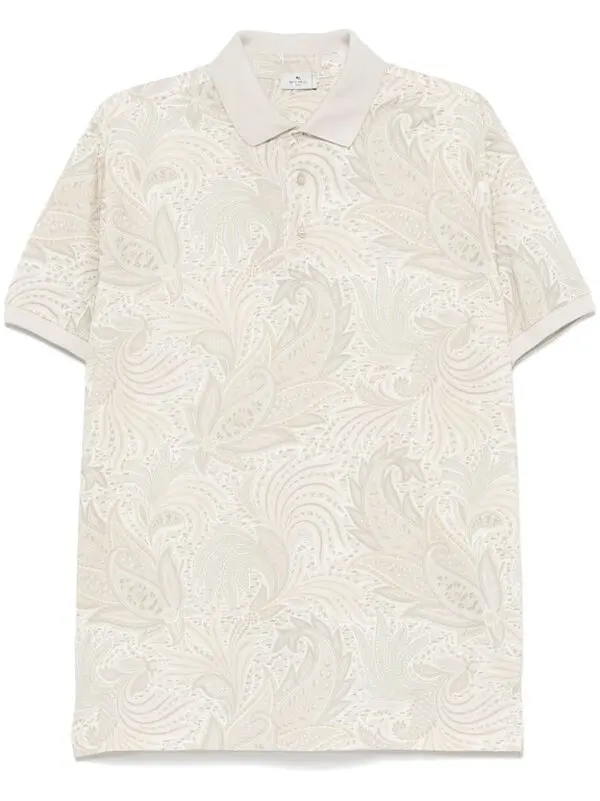 Etro Paisley-print Polo Shirt - Neutrals