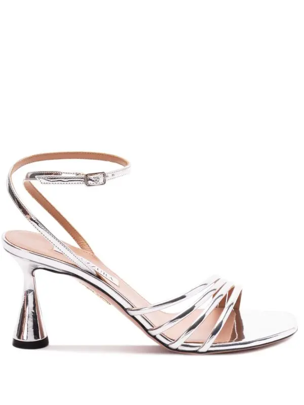 AQUAZZURA 75mm Latour Sandals - Silver