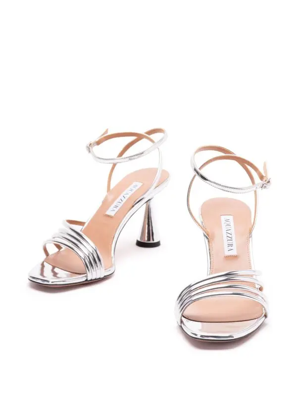 AQUAZZURA 75mm Latour Sandals - Silver