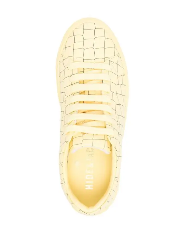 HIDE&JACK Essence Croco Textured Sneakers - Yellow