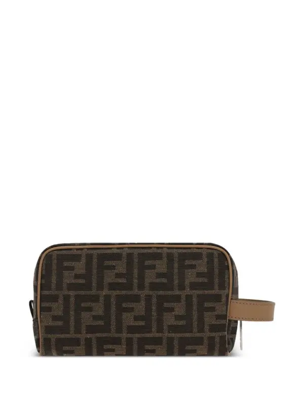 Fendi Small Ff-jacquard Wash Bag - Brown