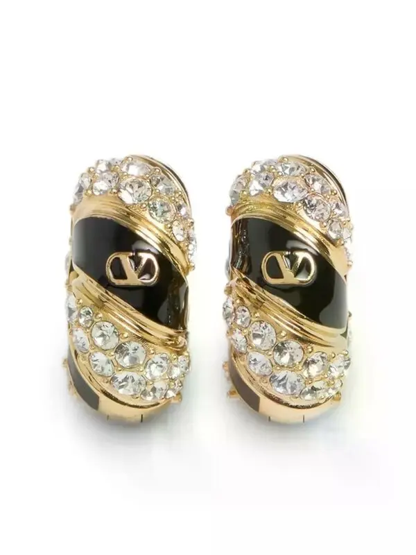 Valentino Garavani Vlogo Crystal Embellished Earrings - Gold