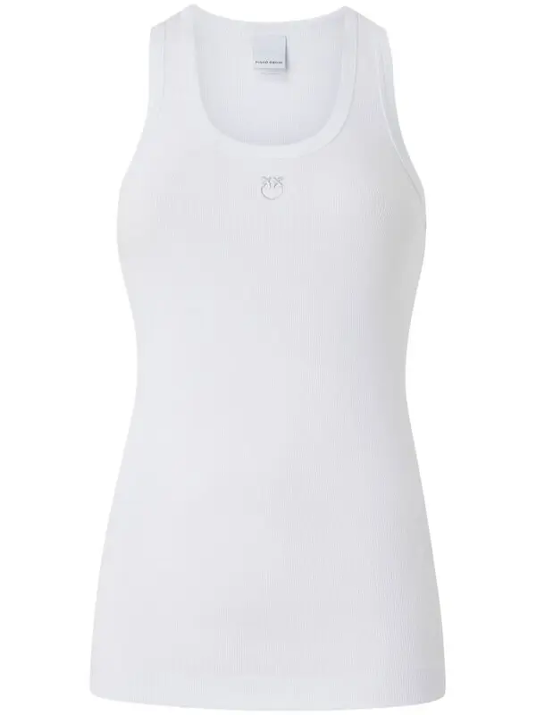Pinko Logo-embroidered Tank Top - White