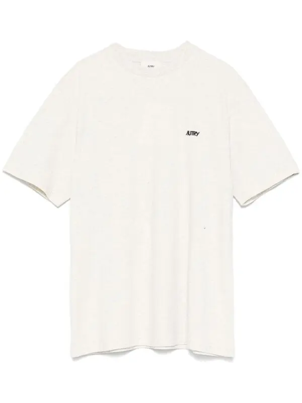 AUTRY Logo-embroidered T-shirt - Neutrals