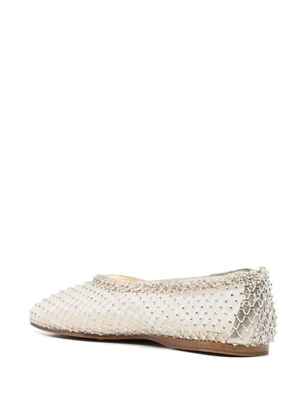 FORTE_FORTE Crystal-embellished Ballet Flats - Gold