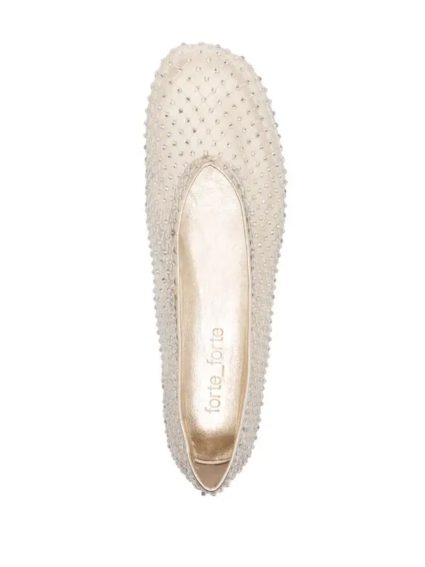 FORTE_FORTE Crystal-embellished Ballet Flats - Gold