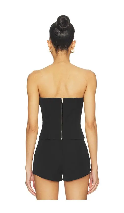 Superdown Sweetheart Corset Top - Black Suiting