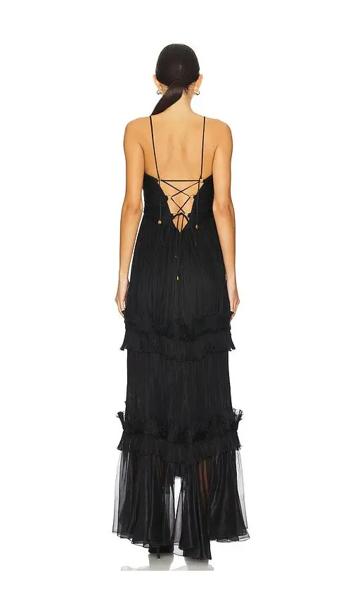 MARIA LUCIA HOHAN Plisse Gown With Lace-up Back