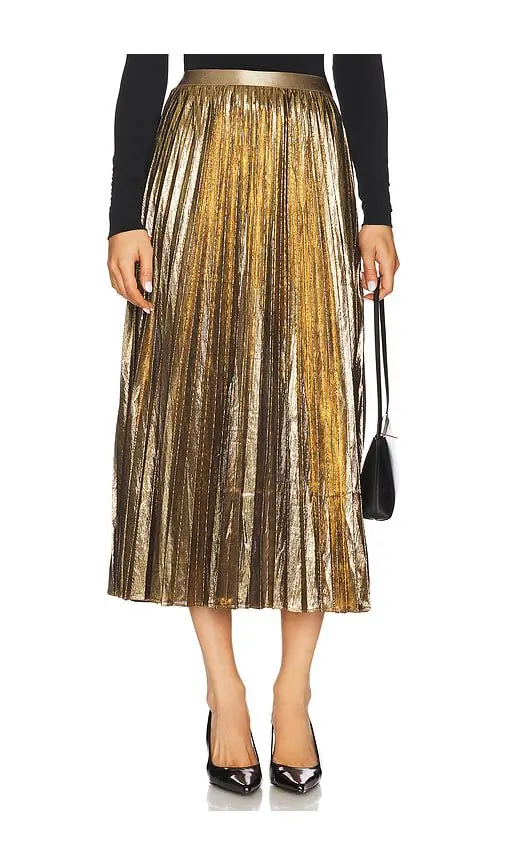 Heartloom Enora Pleated Metallic Skirt