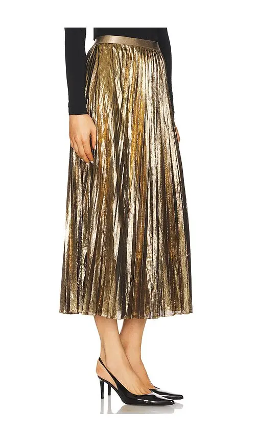 Heartloom Enora Pleated Metallic Skirt