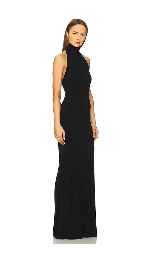 Norma Kamali Halter Fishtail Gown in Black - Size M