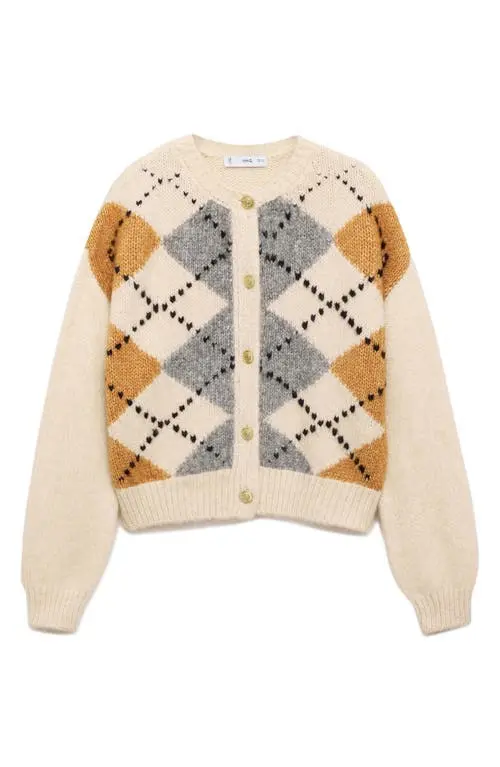 Mango Rombin Argyle Cardigan