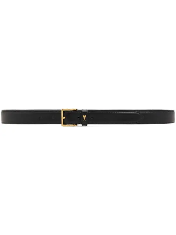 Ami Paris Leather Belt - Black