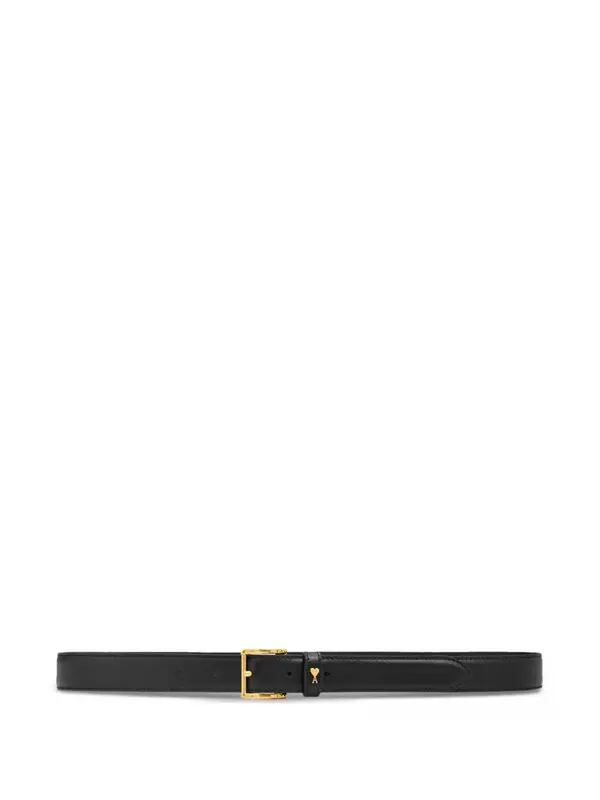 Ami Paris Leather Belt - Black