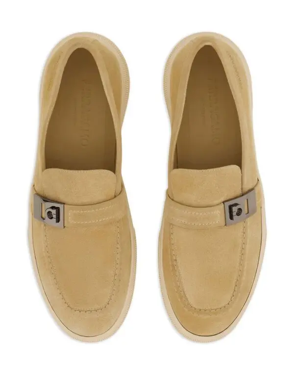FERRAGAMO Hug-plaque Loafers