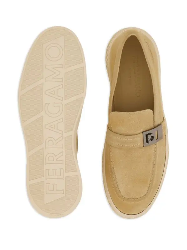 FERRAGAMO Hug-plaque Loafers