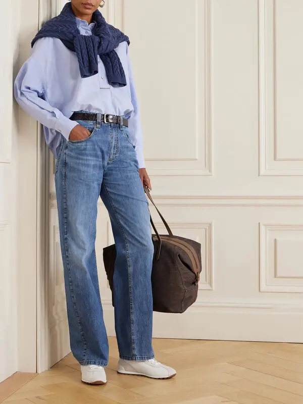 Brunello Cucinelli High-rise Wide-leg Jeans