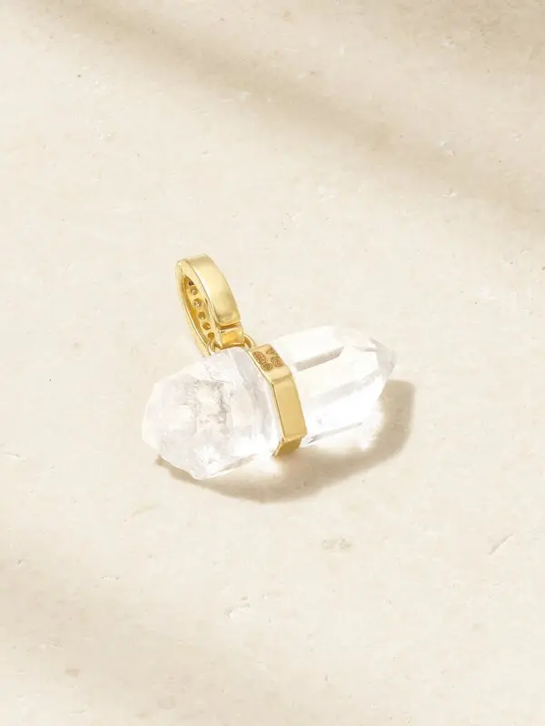 Jia Jia 14-karat Gold, Quartz And Diamond Pendant