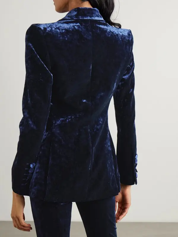 Alex Perry Crushed-velvet Blazer
