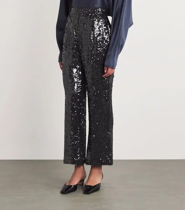 Lapointe Sequin Pleated Tapered Trousers