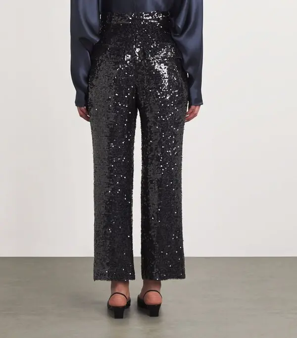 Lapointe Sequin Pleated Tapered Trousers