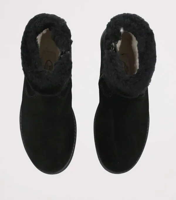 PAPOUELLI Suede Matilda Ankle Boots - Black