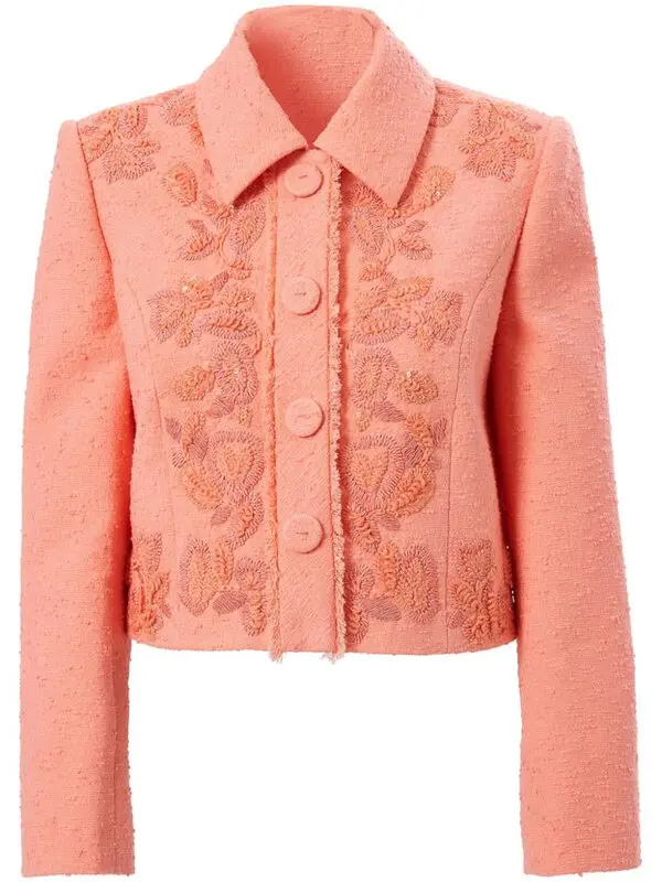 Carolina Herrera Embroidered Cropped Jacket
