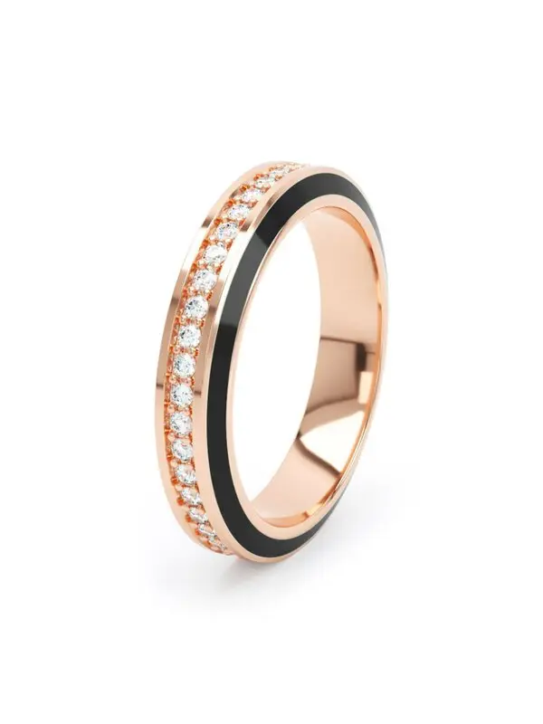 LOEV 18k Recycled Rose Gold Eternity Diamond Ring - Pink