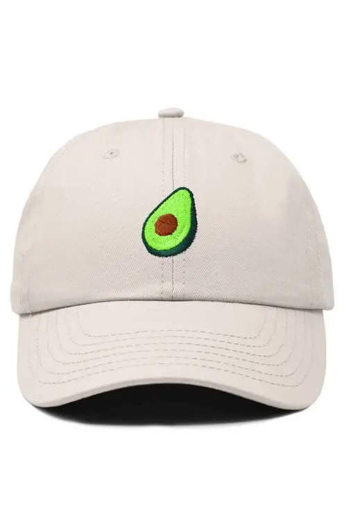 DALIX Avocado Embroidered Baseball Cap - Beige
