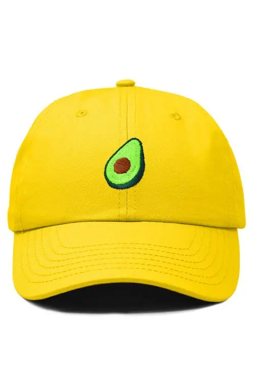 DALIX Avocado Embroidered Baseball Cap - Gold