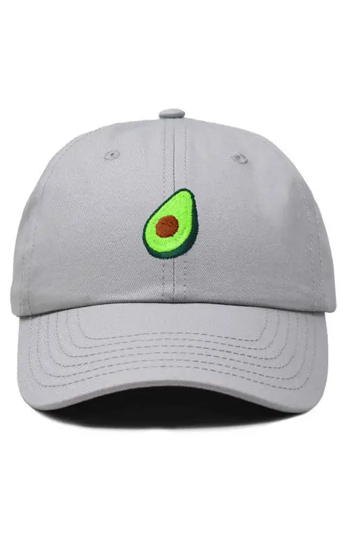 DALIX Avocado Embroidered Baseball Cap - Gray