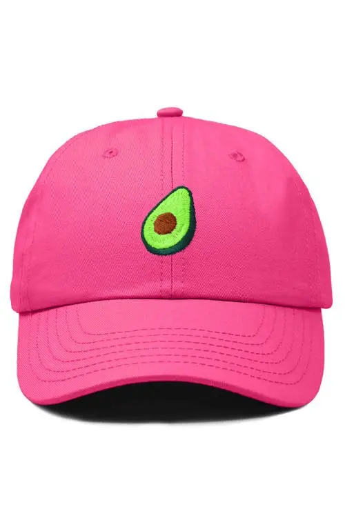 DALIX Avocado Embroidered Baseball Cap - Hot Pink