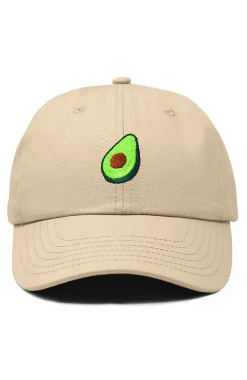 DALIX Avocado Embroidered Baseball Cap - Khaki