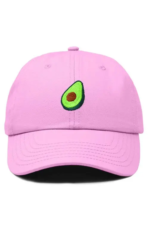 DALIX Avocado Embroidered Baseball Cap - Light Pink
