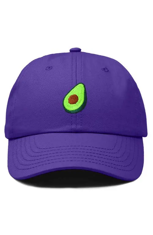 DALIX Avocado Embroidered Baseball Cap - Purple