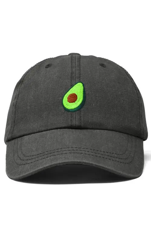 DALIX Avocado Embroidered Baseball Cap - Washed Gray