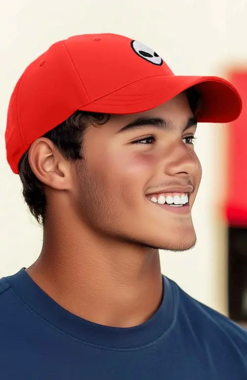 DALIX Alien Embroidered Cap - Red