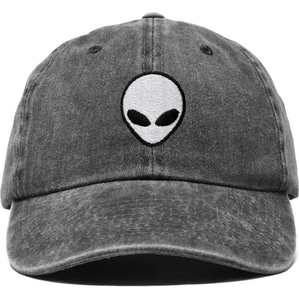 DALIX Alien Embroidered Cap - Washed Black