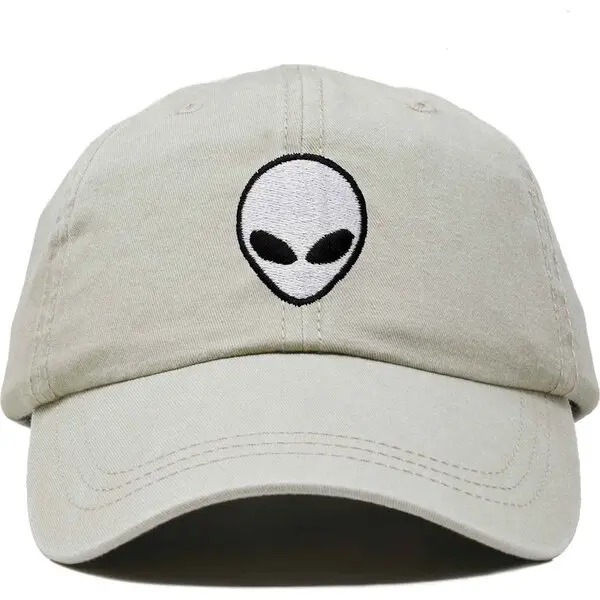 DALIX Alien Embroidered Cap - Washed Stone White