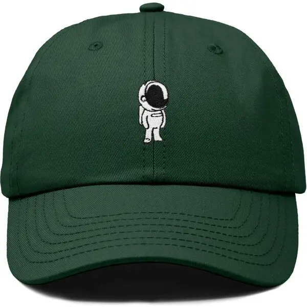 DALIX Astronaut Embroidered Cap - Dark Green