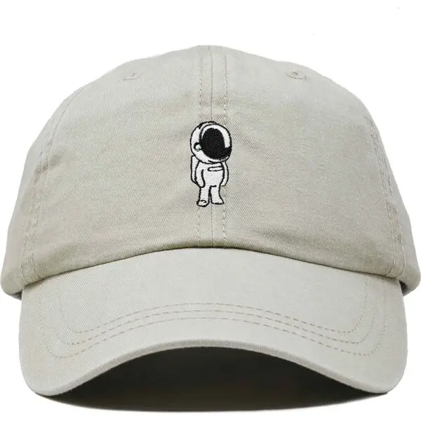 DALIX Astronaut Embroidered Cap - Washed Stone White
