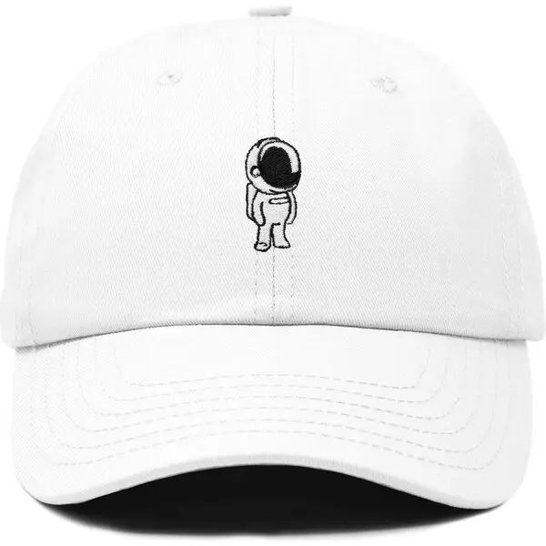 DALIX Astronaut Embroidered Cap - White