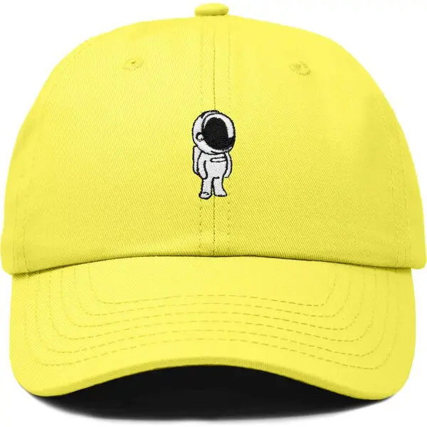 DALIX Astronaut Embroidered Cap - Yellow