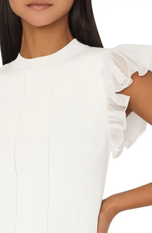 MILLY Chiffon Flutter Sleeve Top